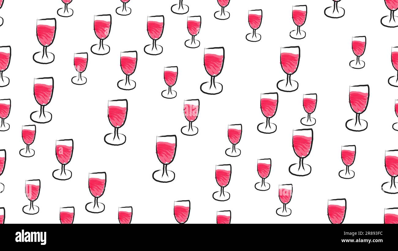 Texture, seamless pattern of beautiful hand-drawn watercolor wine ...