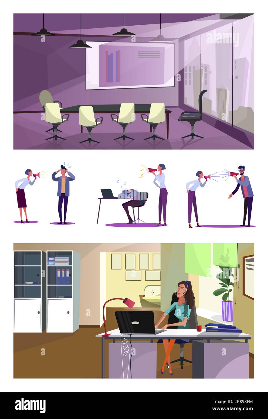 Set of employees during working process Stock Vector Image & Art - Alamy