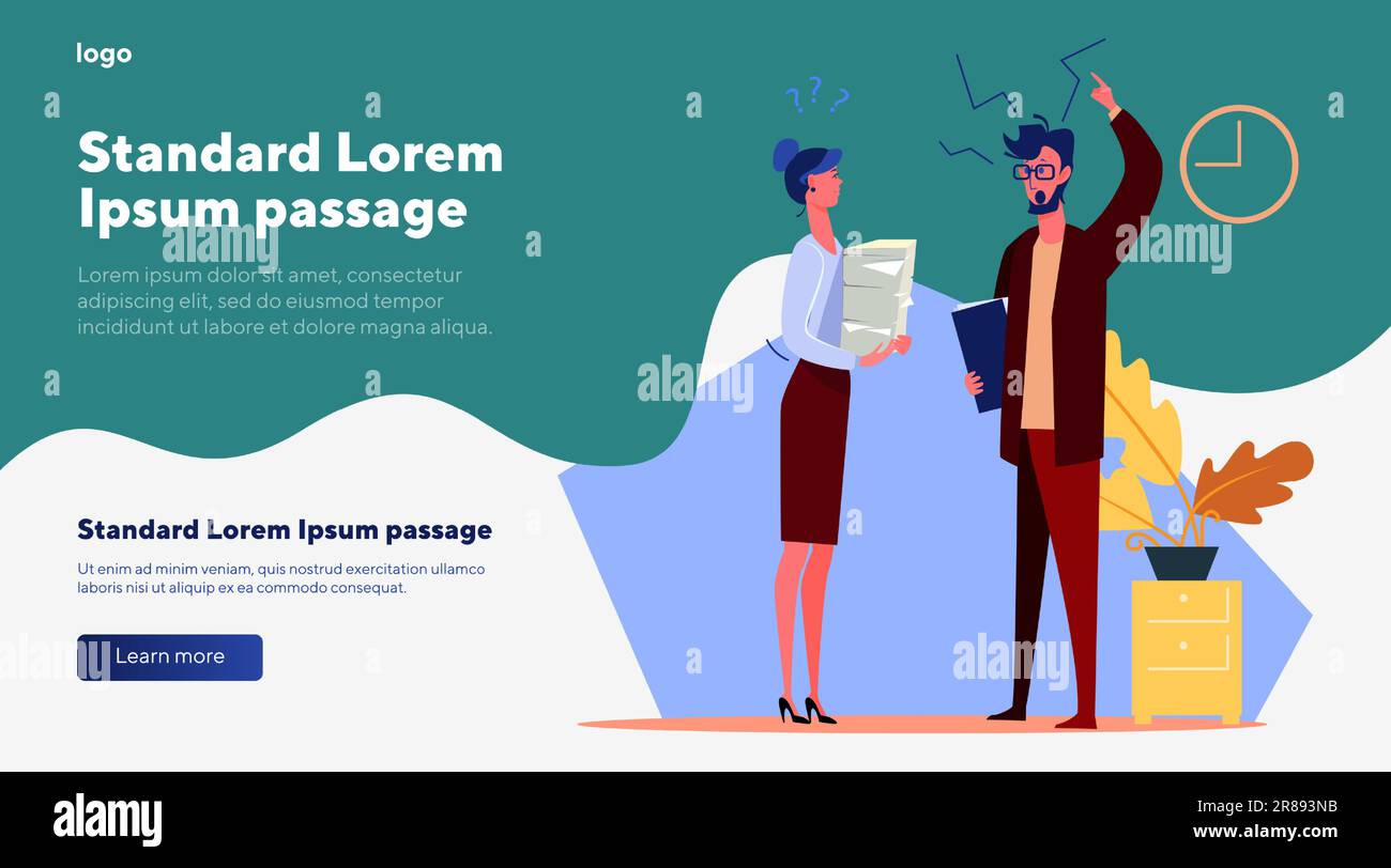 Shouting woman and office Stock Vector Images - Alamy