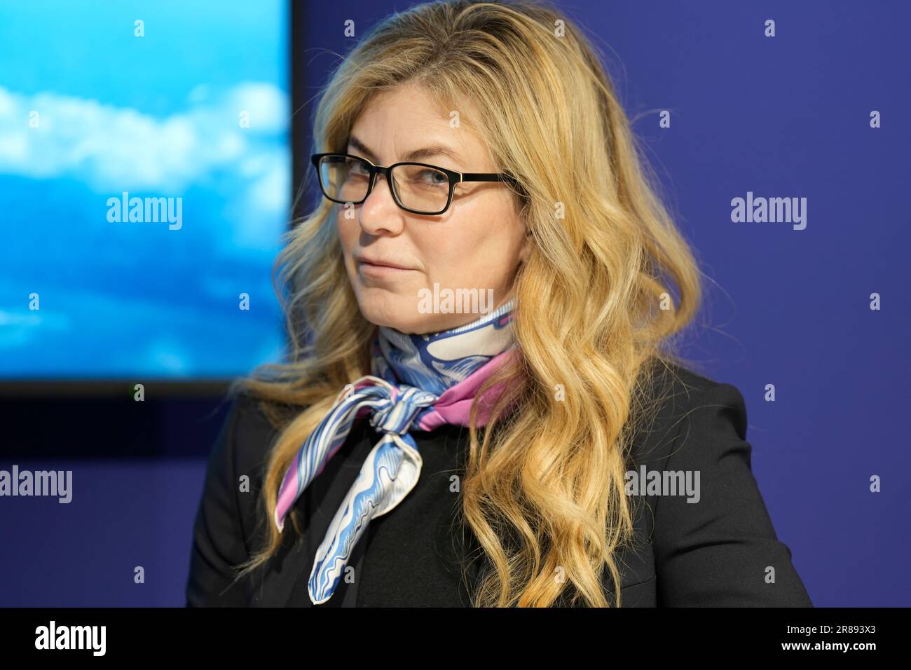 Stephanie Pope, CEO of Boeing global services attends a press ...