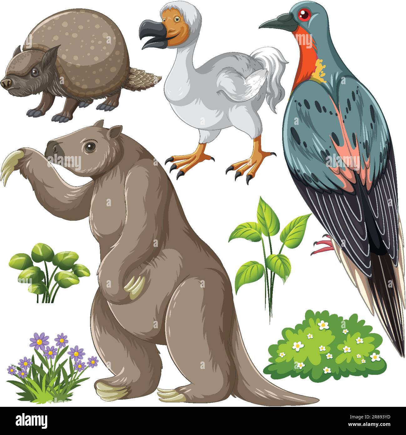 Set of various extinct animals illustration Stock Vector Image & Art ...