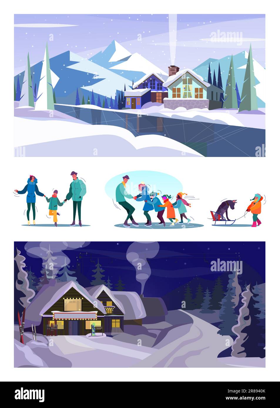 Dog ski winter Stock Vector Images - Alamy