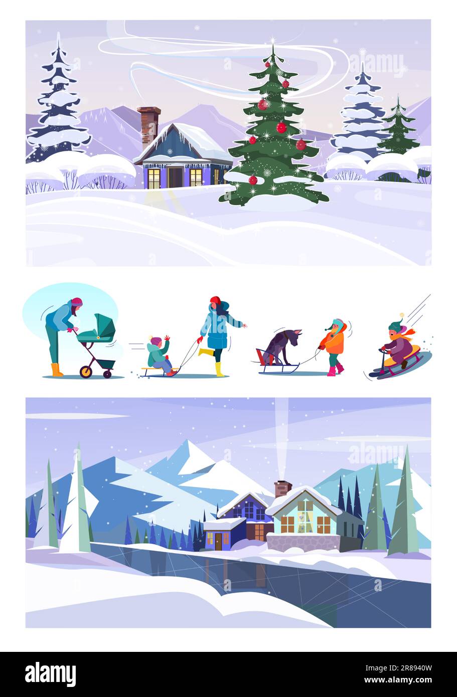 Woman having fun christmas Stock Vector Images - Alamy