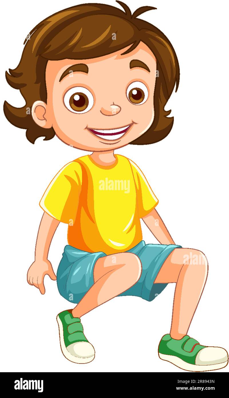 Girl cartoon charater sitting isolated illustration Stock Vector Image ...