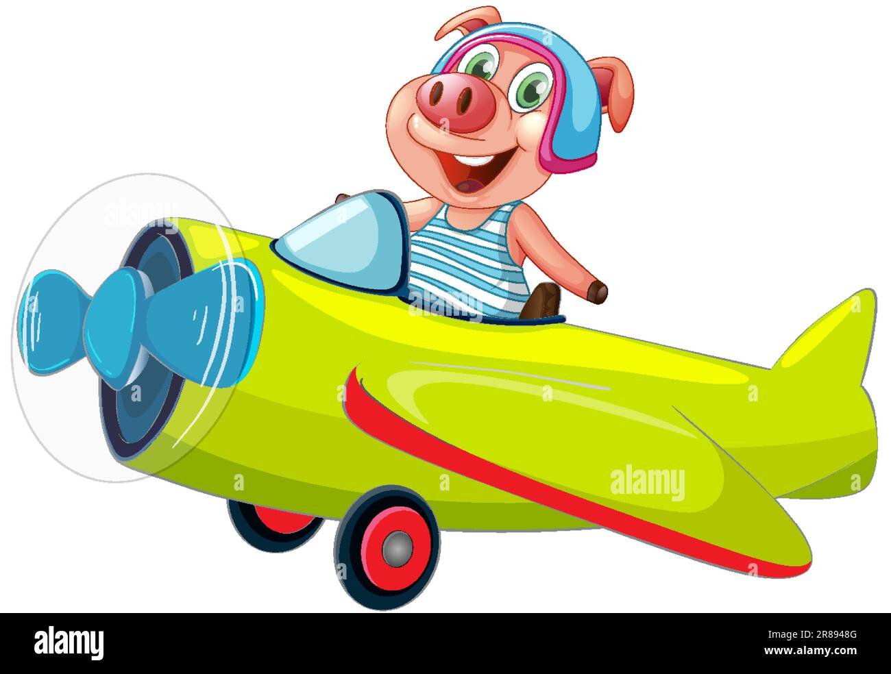 Cute pig driving plane illustration Stock Vector Image & Art - Alamy