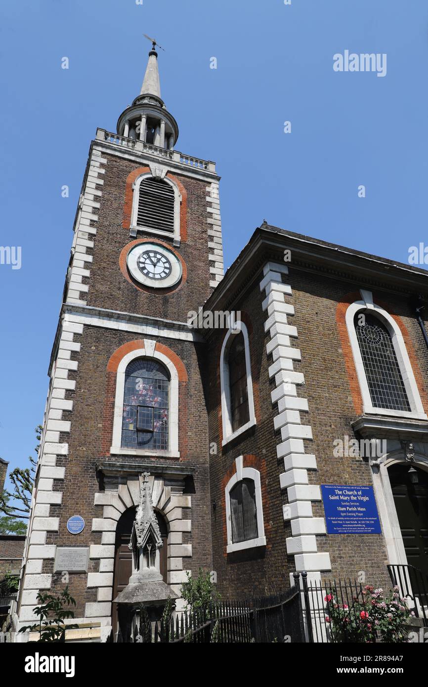 Exterior of The Church of St Mary the Virgin Rotherhithe London UK June ...