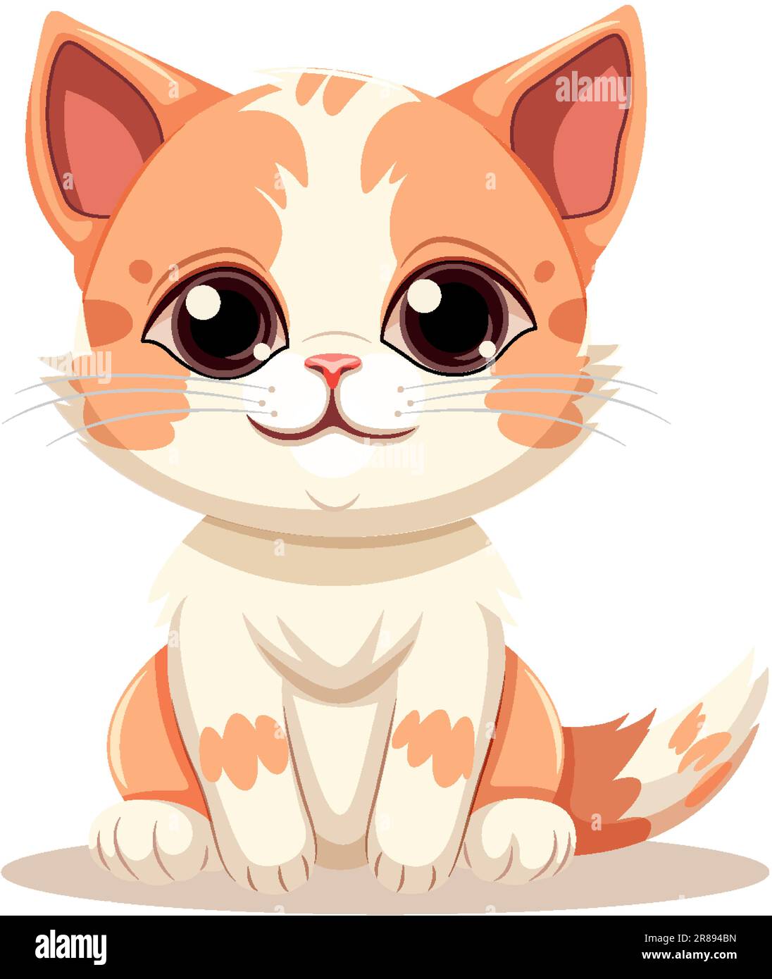 Sweet eyed Kitten Cartoon Character illustration Stock Vector Image ...