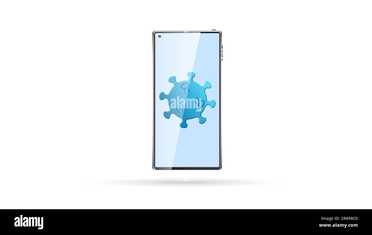 Digital modern touchscreen mobile phone smartphone on a white ...