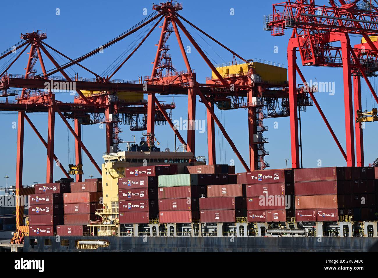 Brisbane, Australia. 20th June, 2023. Container ships are seen at the ...