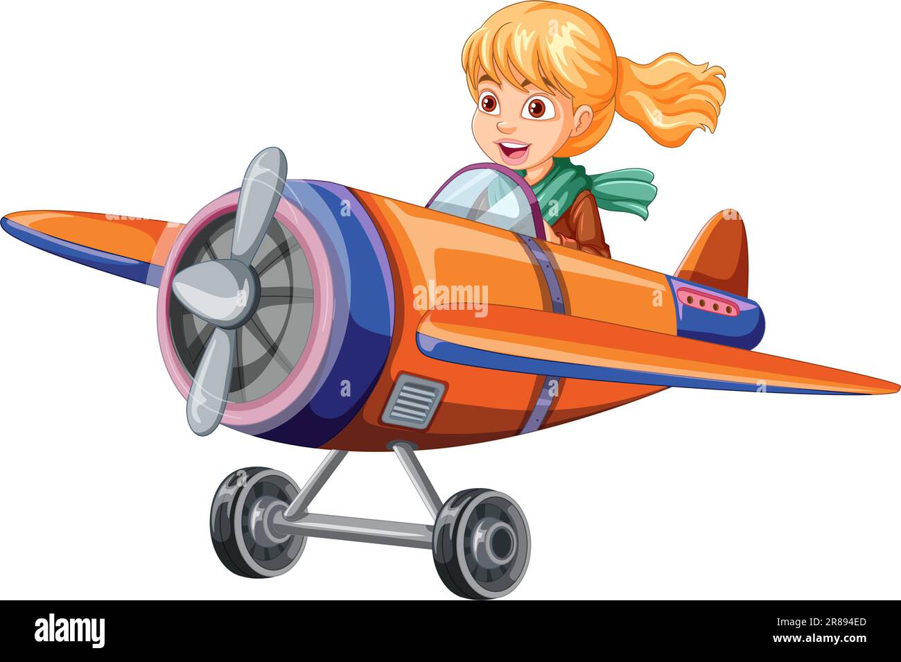 Female pilot flying jet plane illustration Stock Vector Image & Art - Alamy