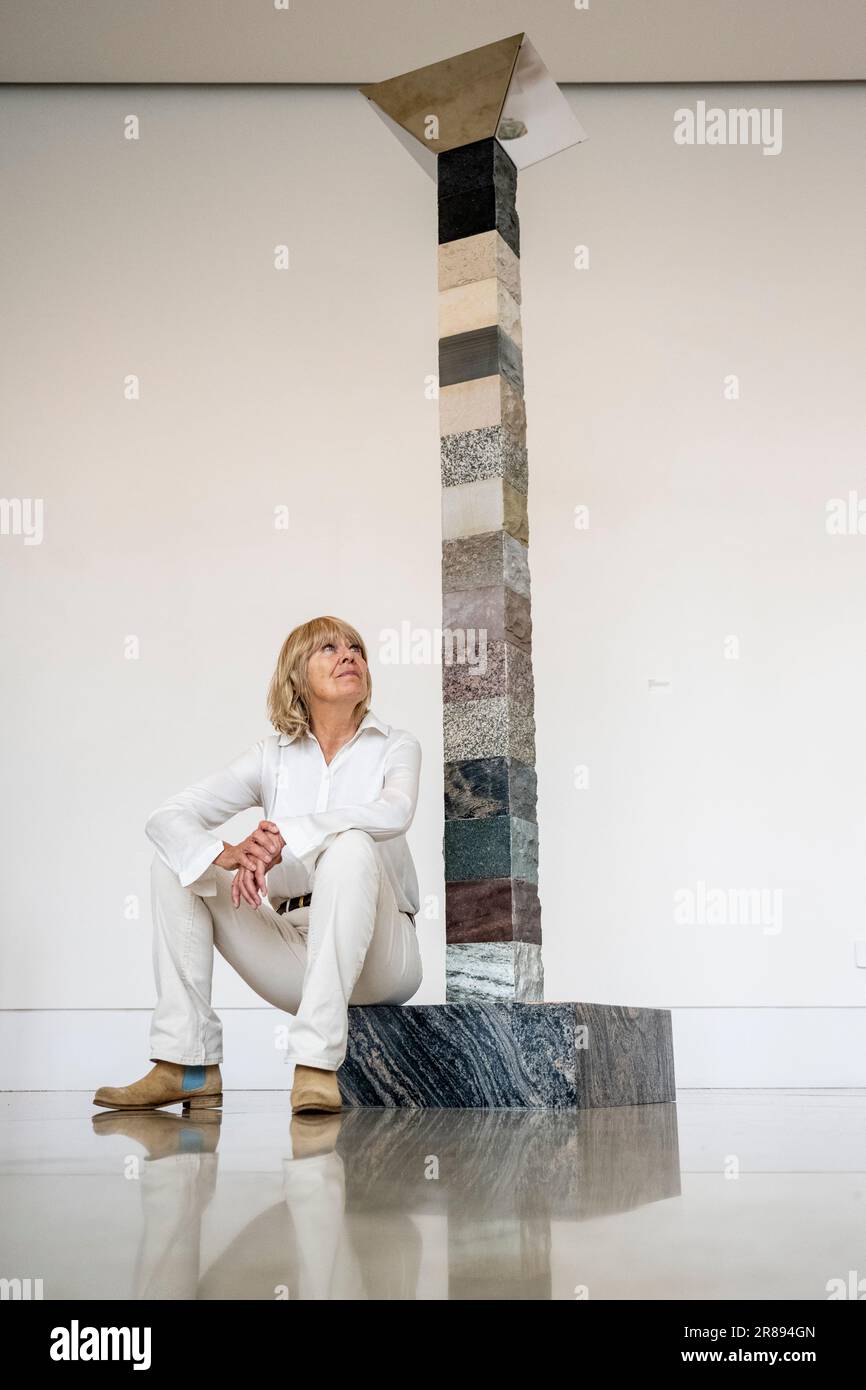 London, UK. 20 June 2023. Artist Angela Palmer with ‘Tower of Time ...