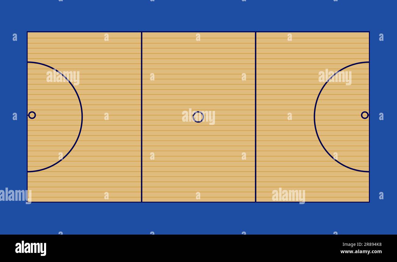 Netball court playground area top view isolated illustration Stock ...