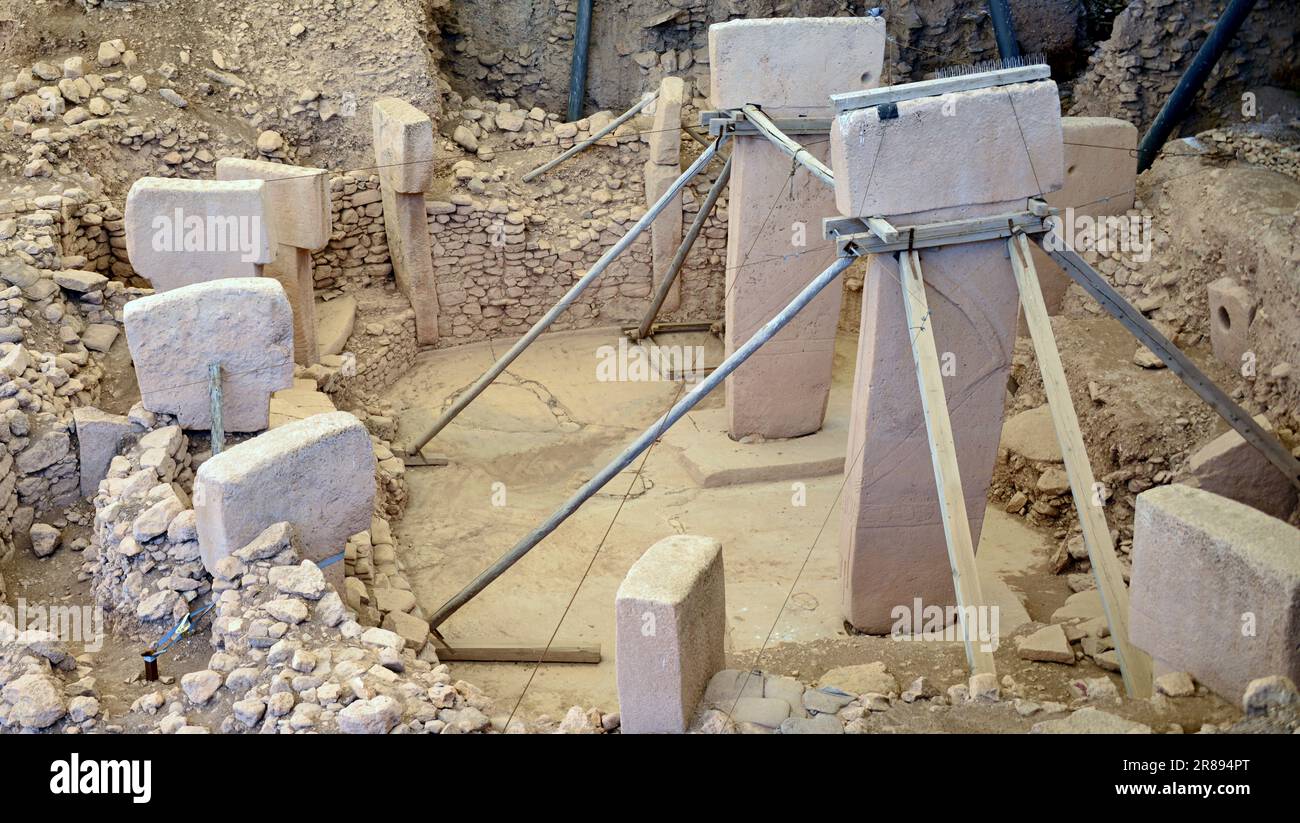 Göbekli Tepe is an archaeological site, located about 18 km northeast ...