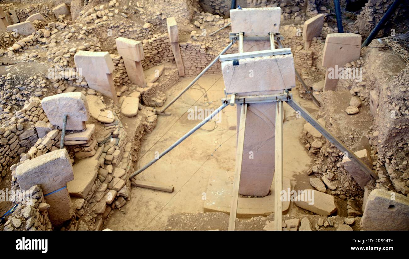 Göbekli Tepe is an archaeological site, located about 18 km northeast ...