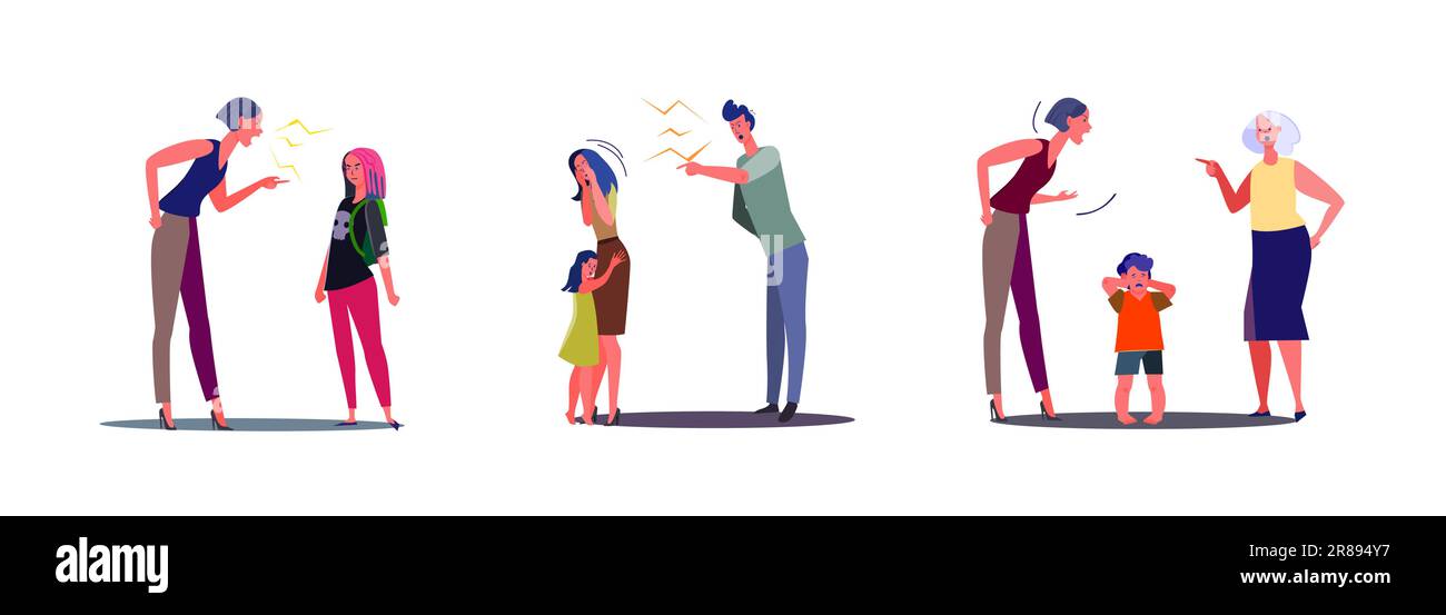 Family conflicts Stock Vector Images - Alamy