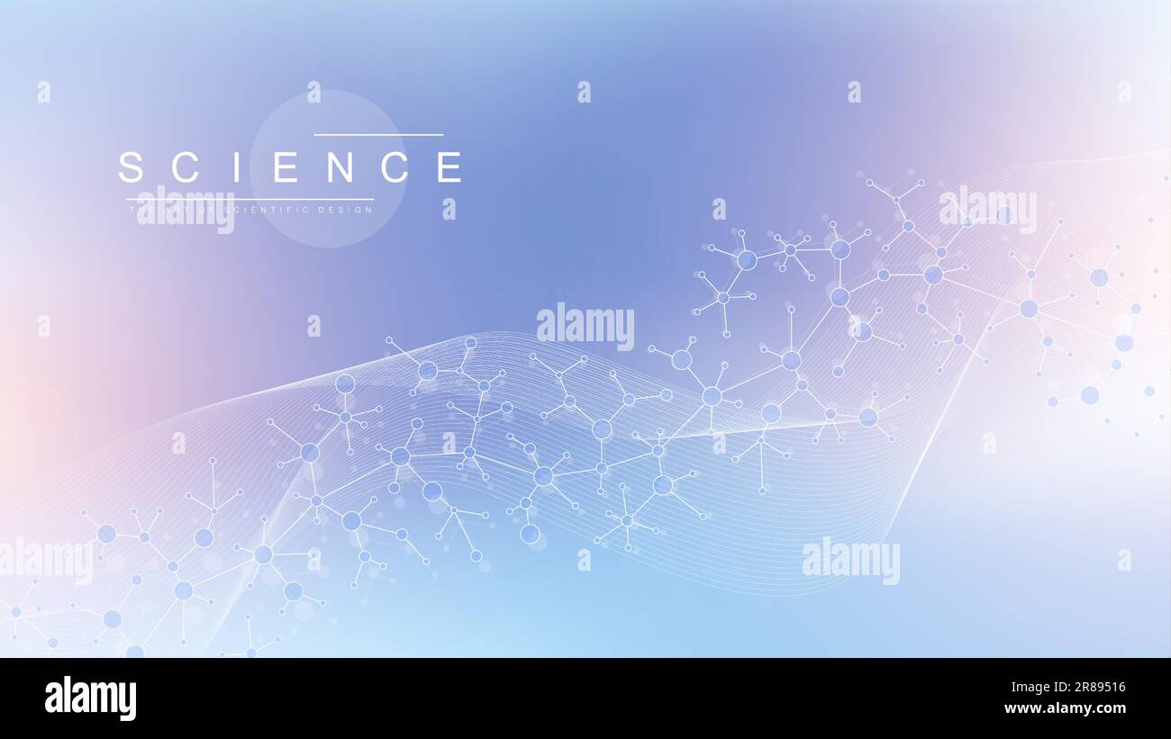 Molecular Abstract Structure Background Scientific Vector Illustration With Molecule Dna