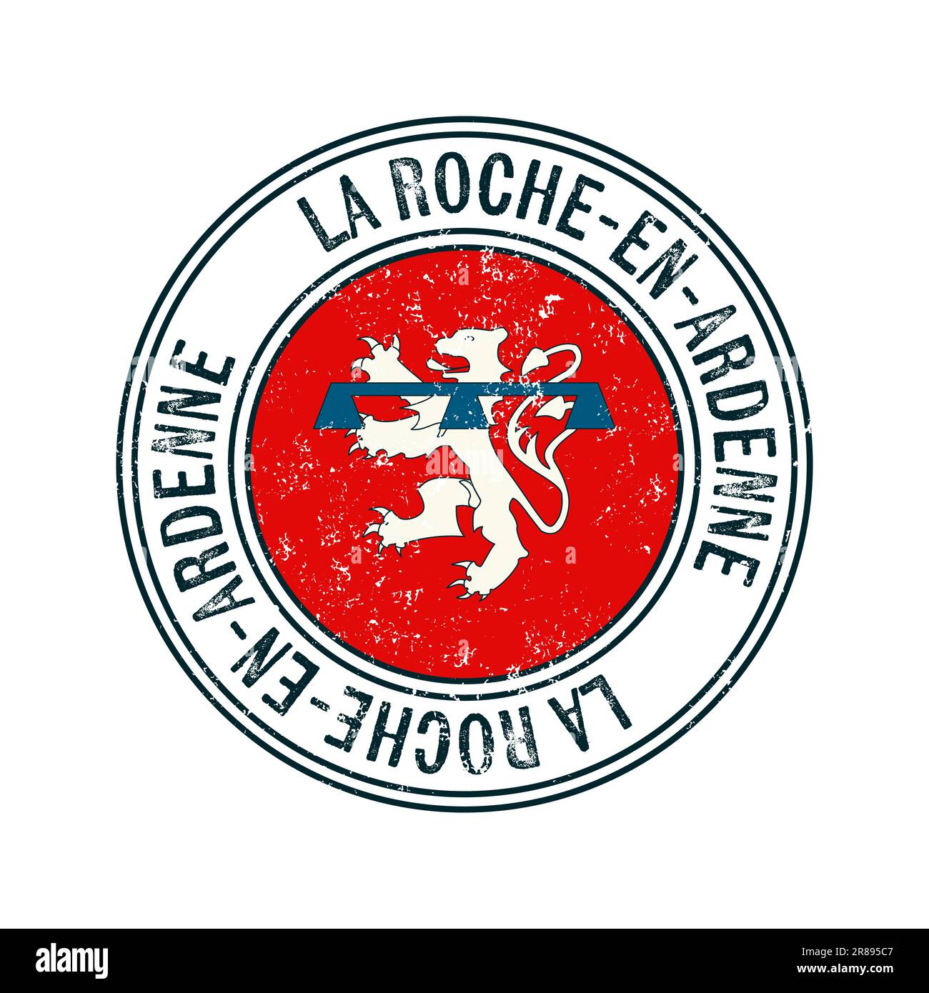 La Roche en Ardenne, Belgium city vector grunge rubber stamp over white ...