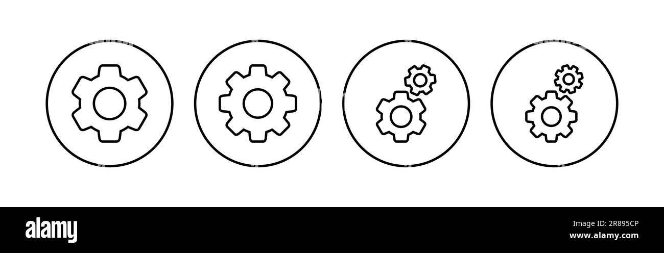 Setting Icon set. Cog Settings Icon Symbol Stock Vector Image & Art - Alamy