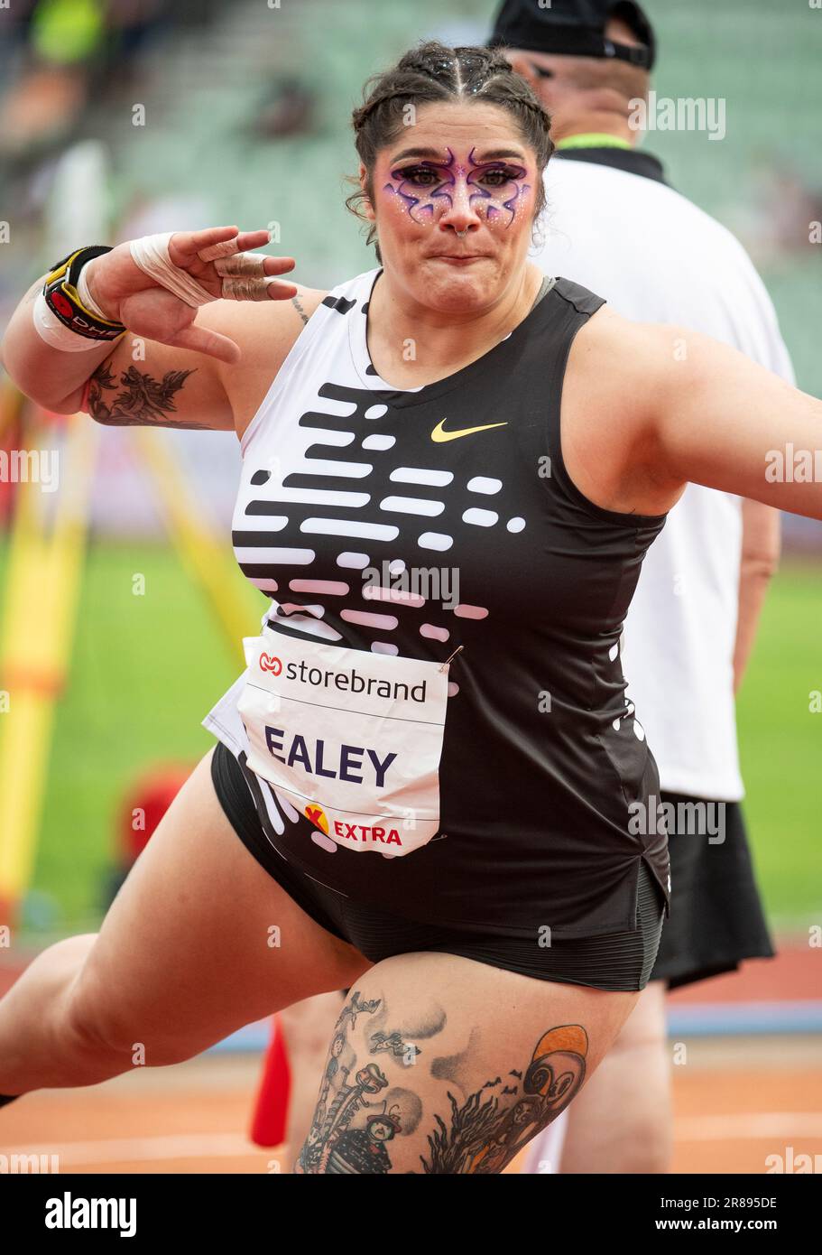 Chase Ealey of the USA competing in the women’s shot put at the Oslo ...
