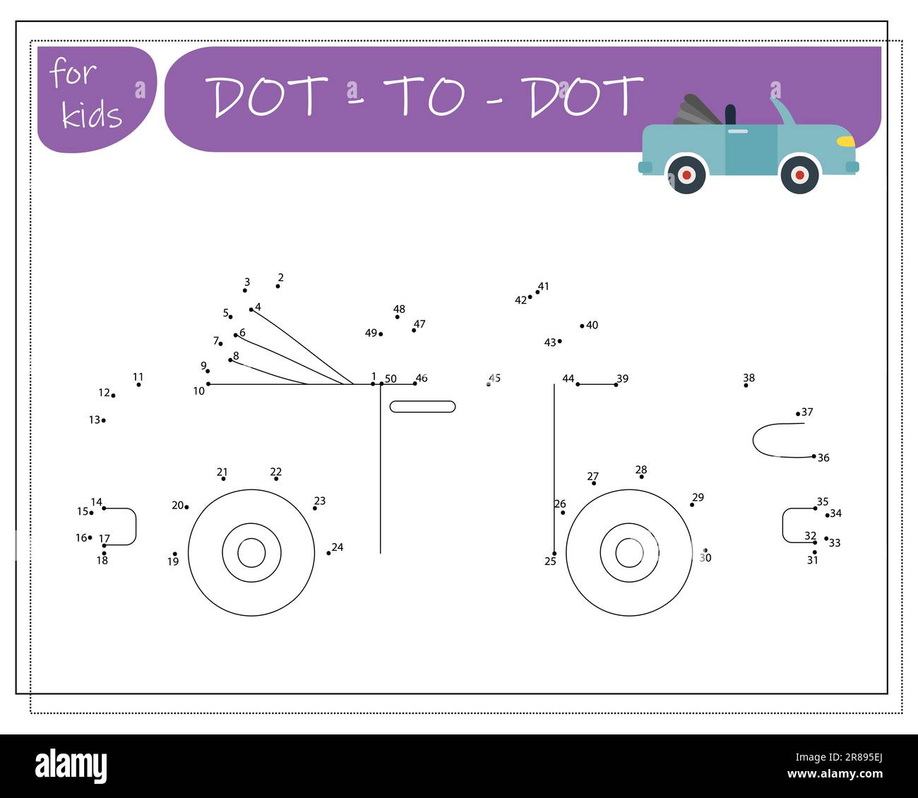 A game with numbers, an educational game from point to point for ...