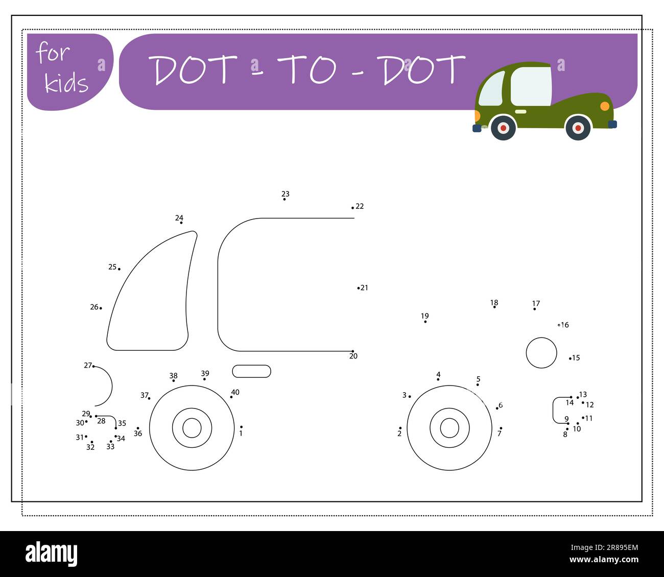 A game with numbers, an educational game from point to point for ...