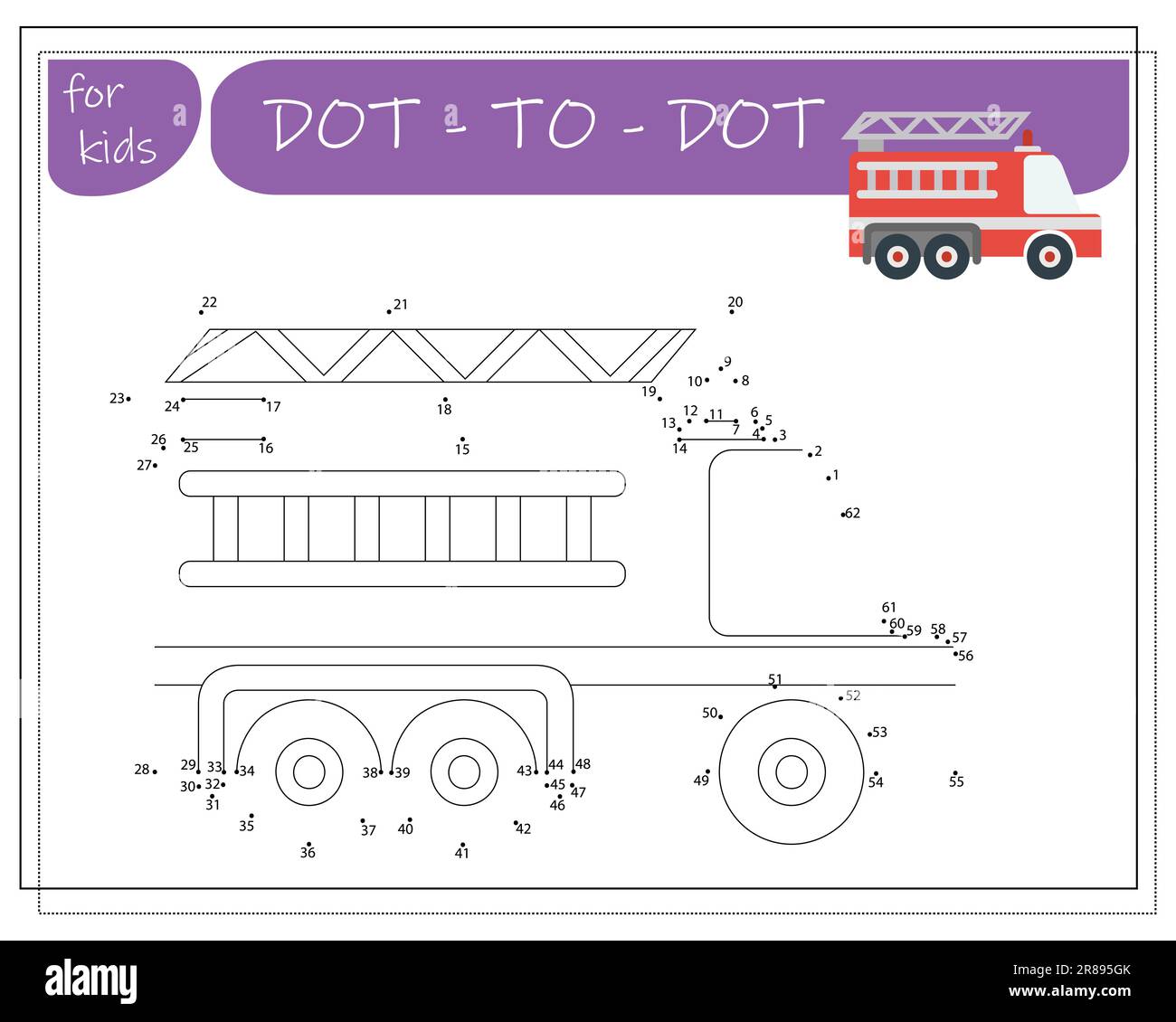 A game with numbers, an educational game from point to point for ...
