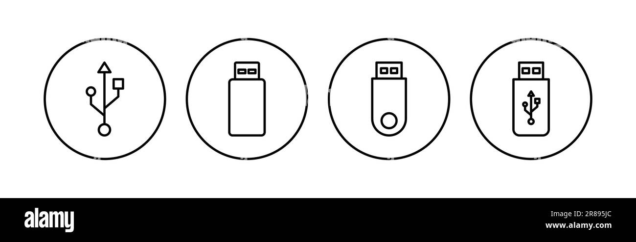 Usb icon set. Flash disk icon vector Stock Vector Image & Art - Alamy