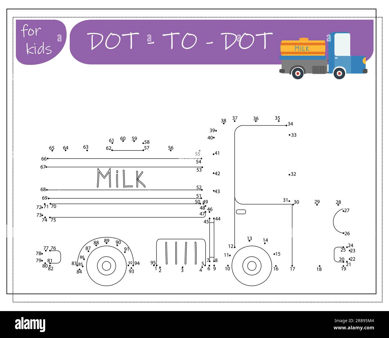 A game with numbers, an educational game from point to point for ...