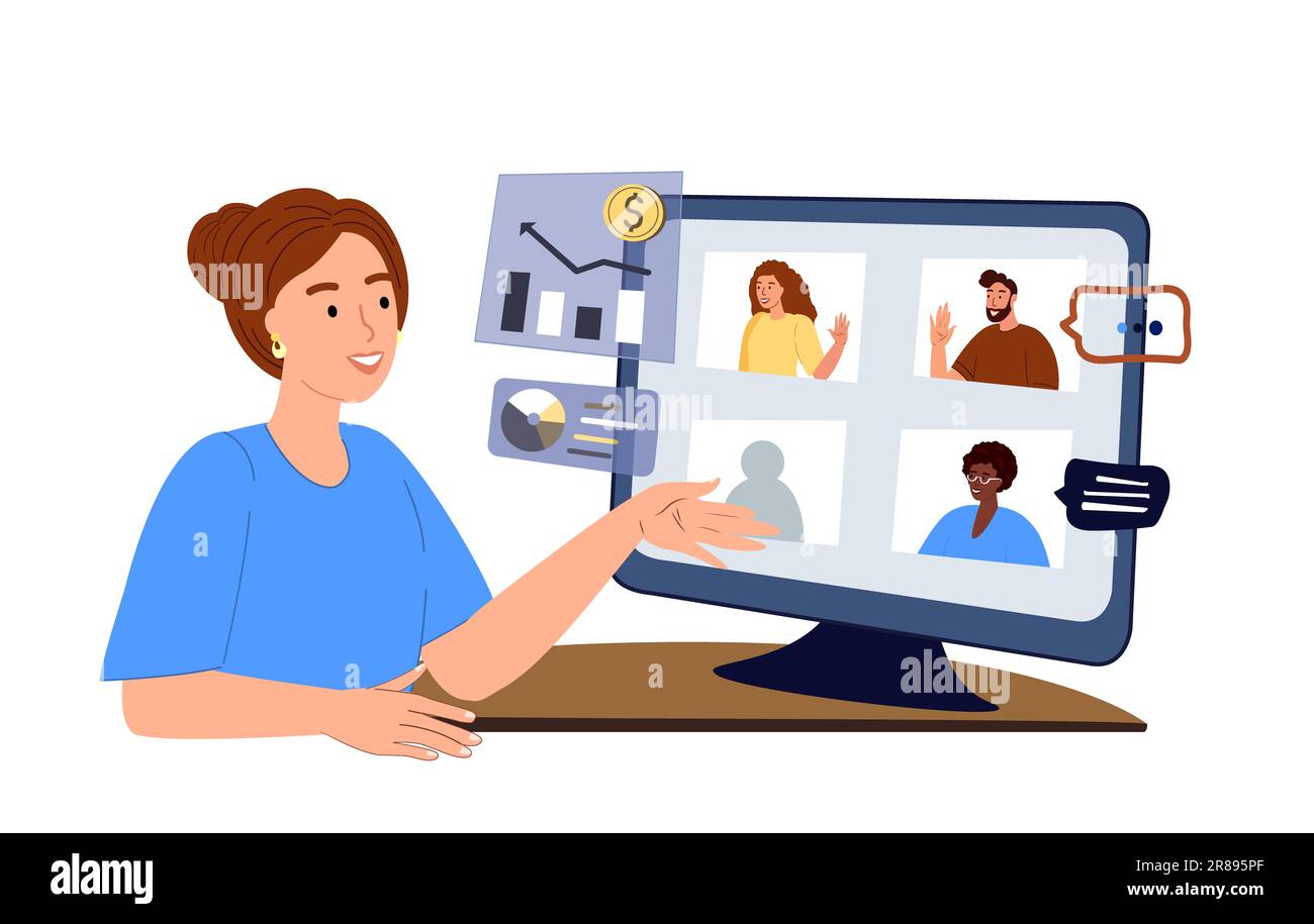 Zoom meeting screen people hi-res stock photography and images - Alamy