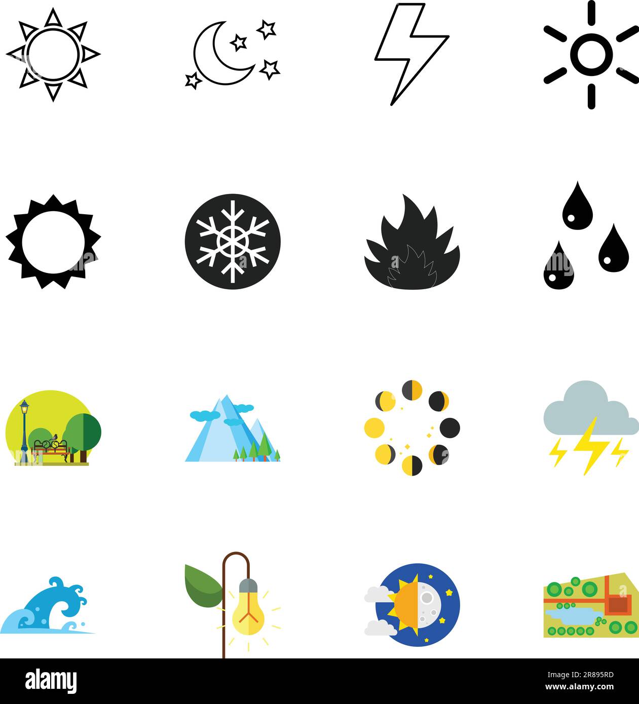 Nature icon set Stock Vector Image & Art - Alamy