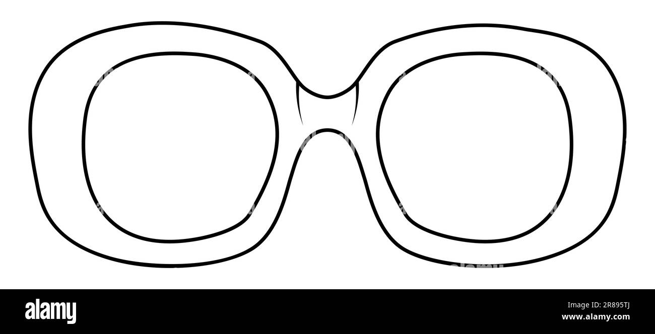 Retro Glasses Outline