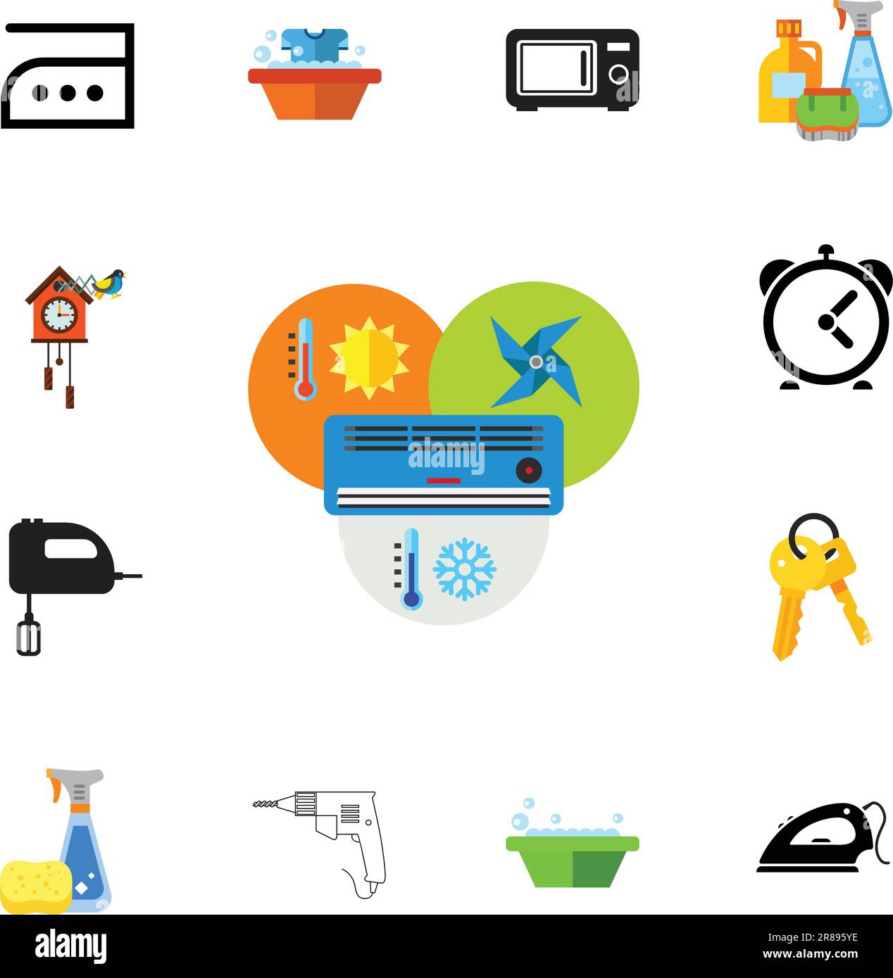 Household activities icon set Stock Vector Image & Art - Alamy