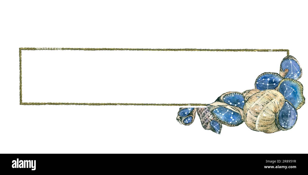 Rectangular frame with brown binding and compositions of different ...