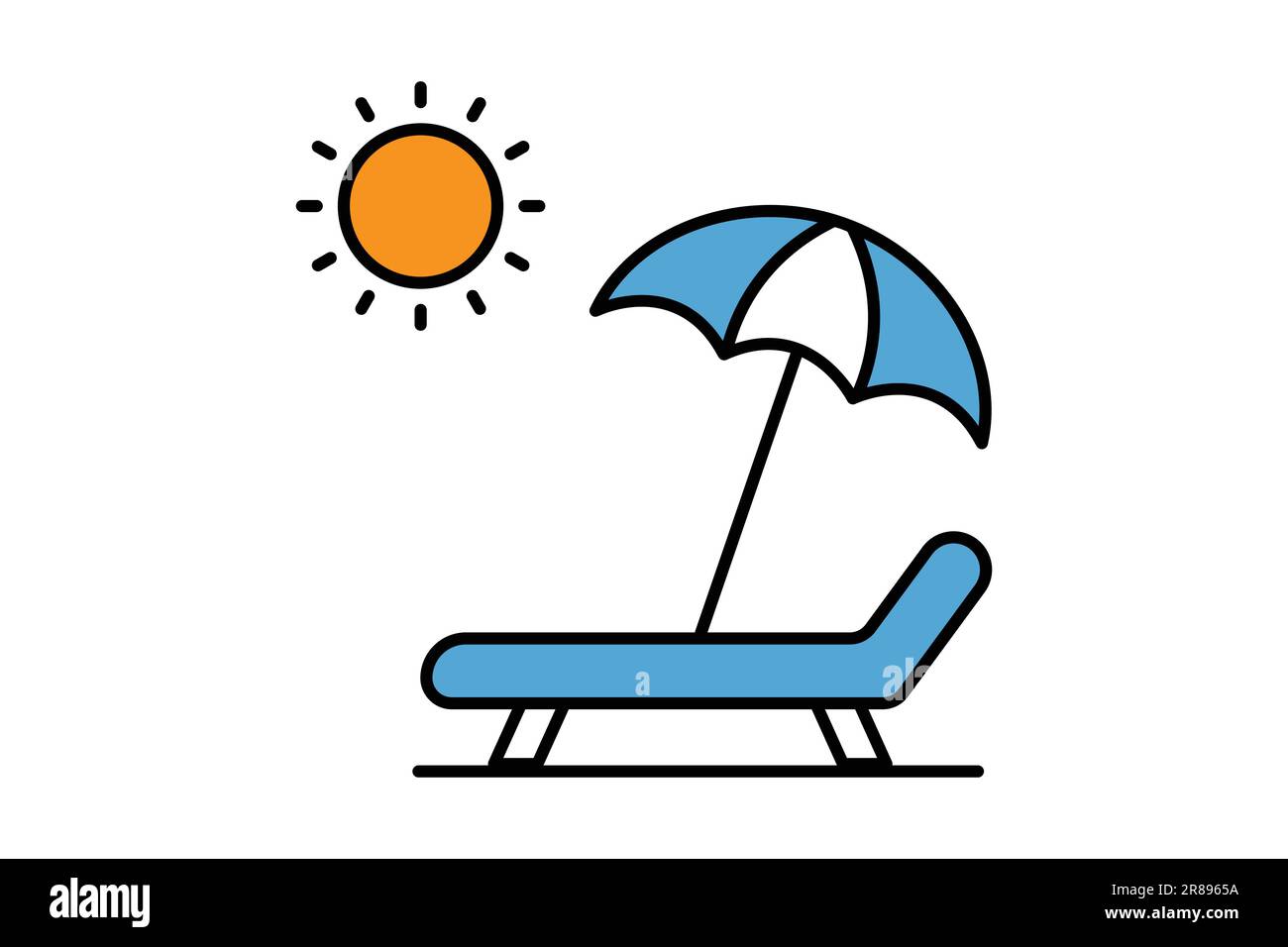 Sunbed icon. icon related to sea, summer. Contains icons beach, sun ...