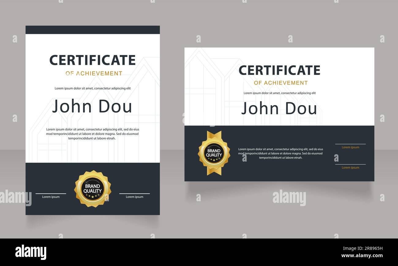 City Construction Certificate Design Template Set Stock Vector Image 9324