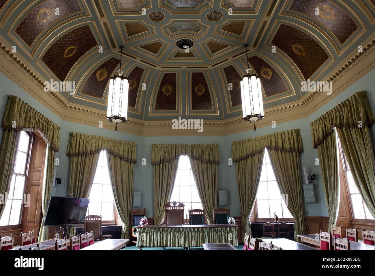 Internal Aspect of The Council Chamber, Guildhall, Worcester Stock ...