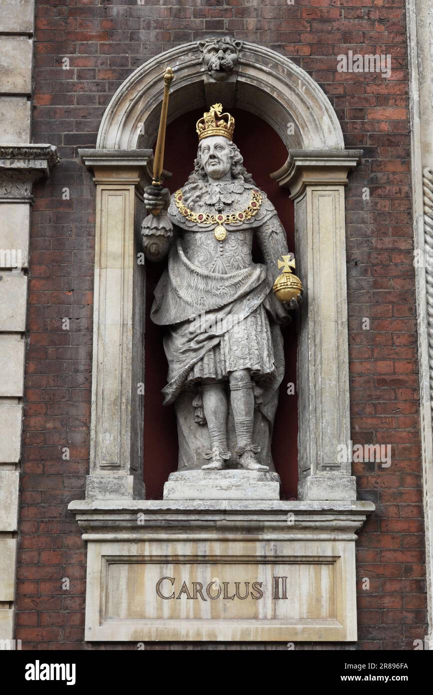 Niched Statue of King Charles II set upon the front elevation of ...