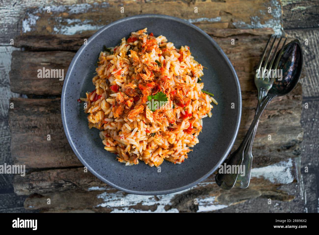 Nasi Goreng Cakalang or Fried rice with skipjack tuna Stock Photo - Alamy
