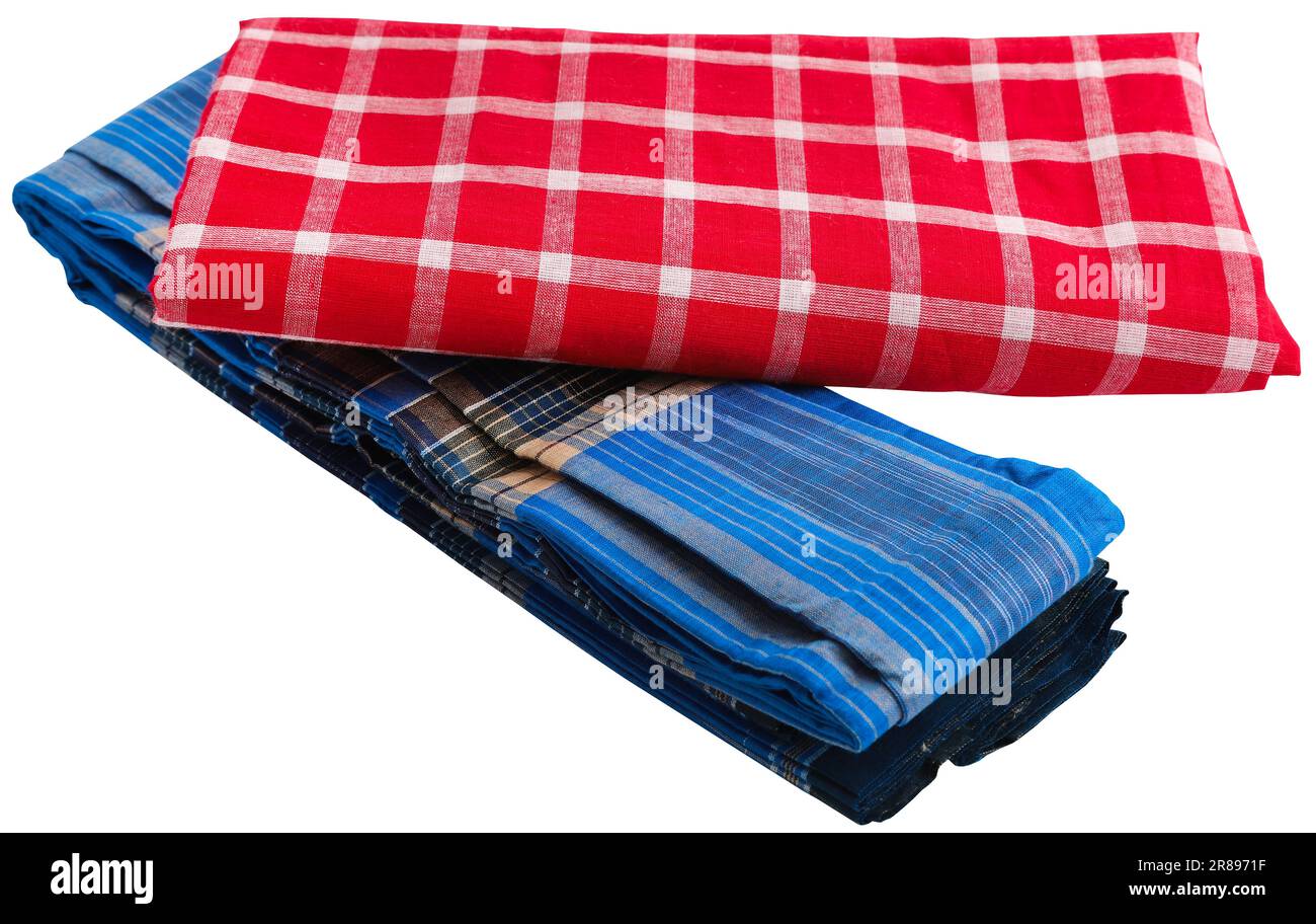 Hand woven cotton lungi and Gamcha towel of Indian subcontinent Stock ...