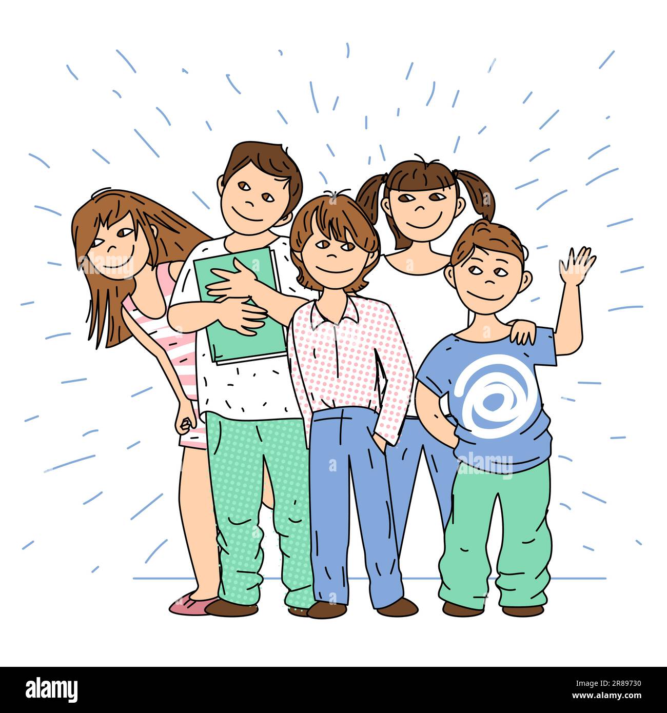 Happy diverse group kids isolated Stock Vector Images - Alamy