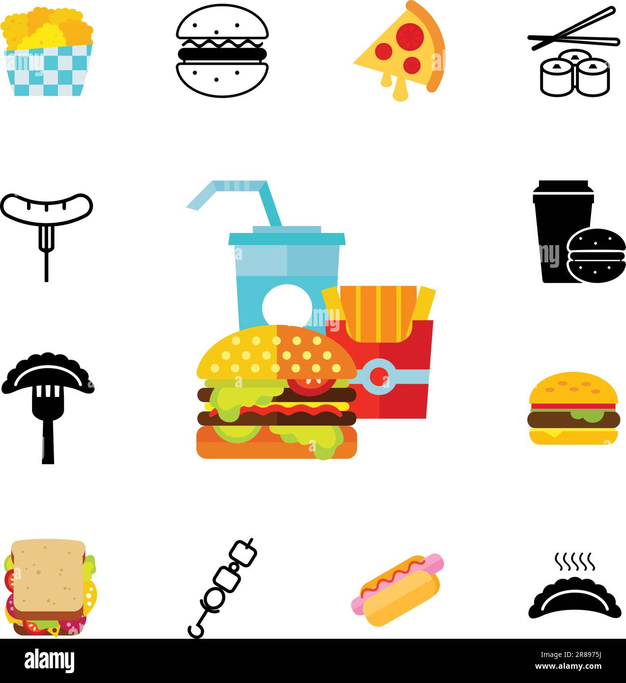 Coke icon fast food design hi-res stock photography and images - Alamy