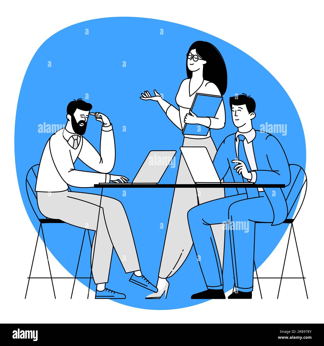 Men and women taking part in business meeting Stock Vector Image & Art ...