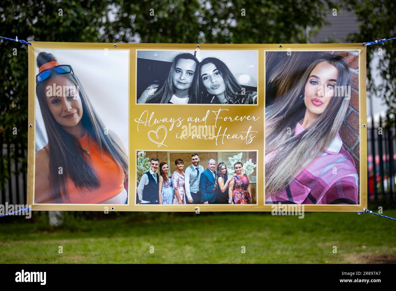 A banner with pictures of Chloe Mitchell at King George's Park in ...