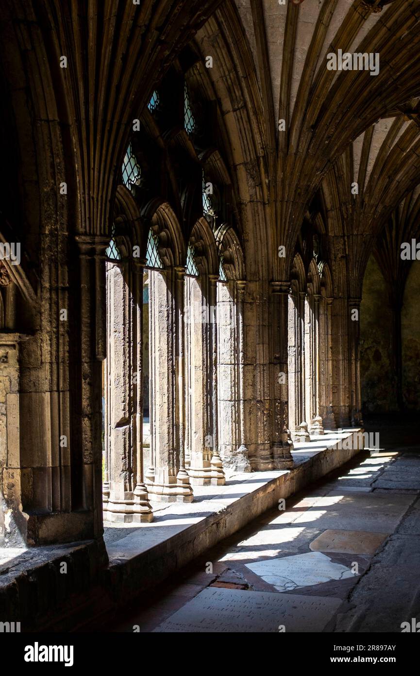 Canterbury , Kent , England UK - Canterbury Cathedral cloisters Credit ...