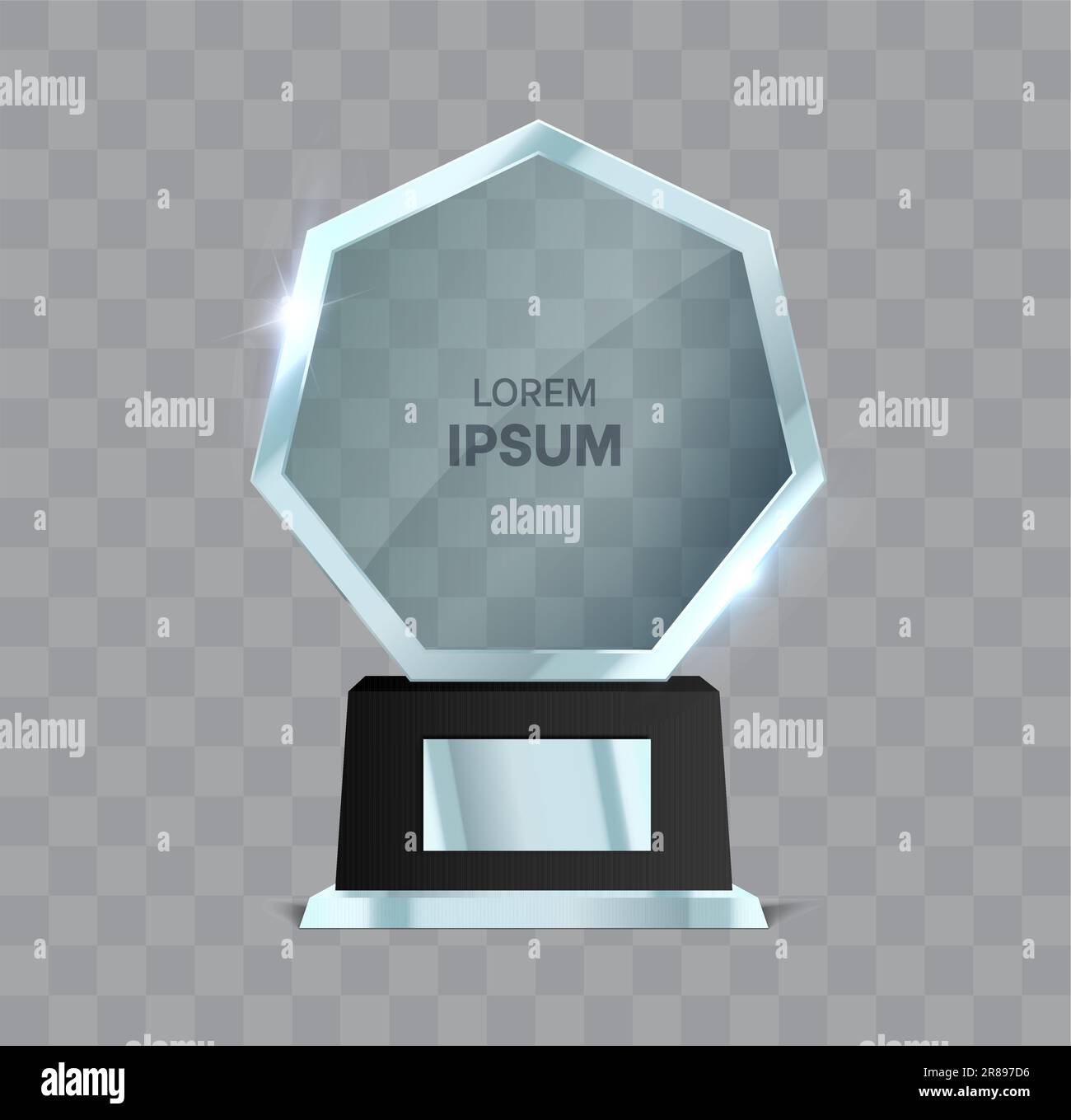 Trophy award isolated. Transparent glass prize. Vector illustration ...