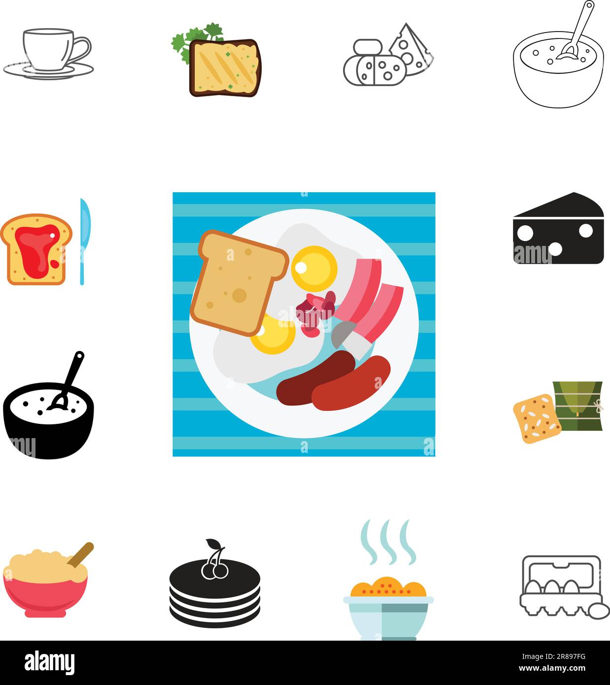 Meal icon set Stock Vector Image & Art - Alamy