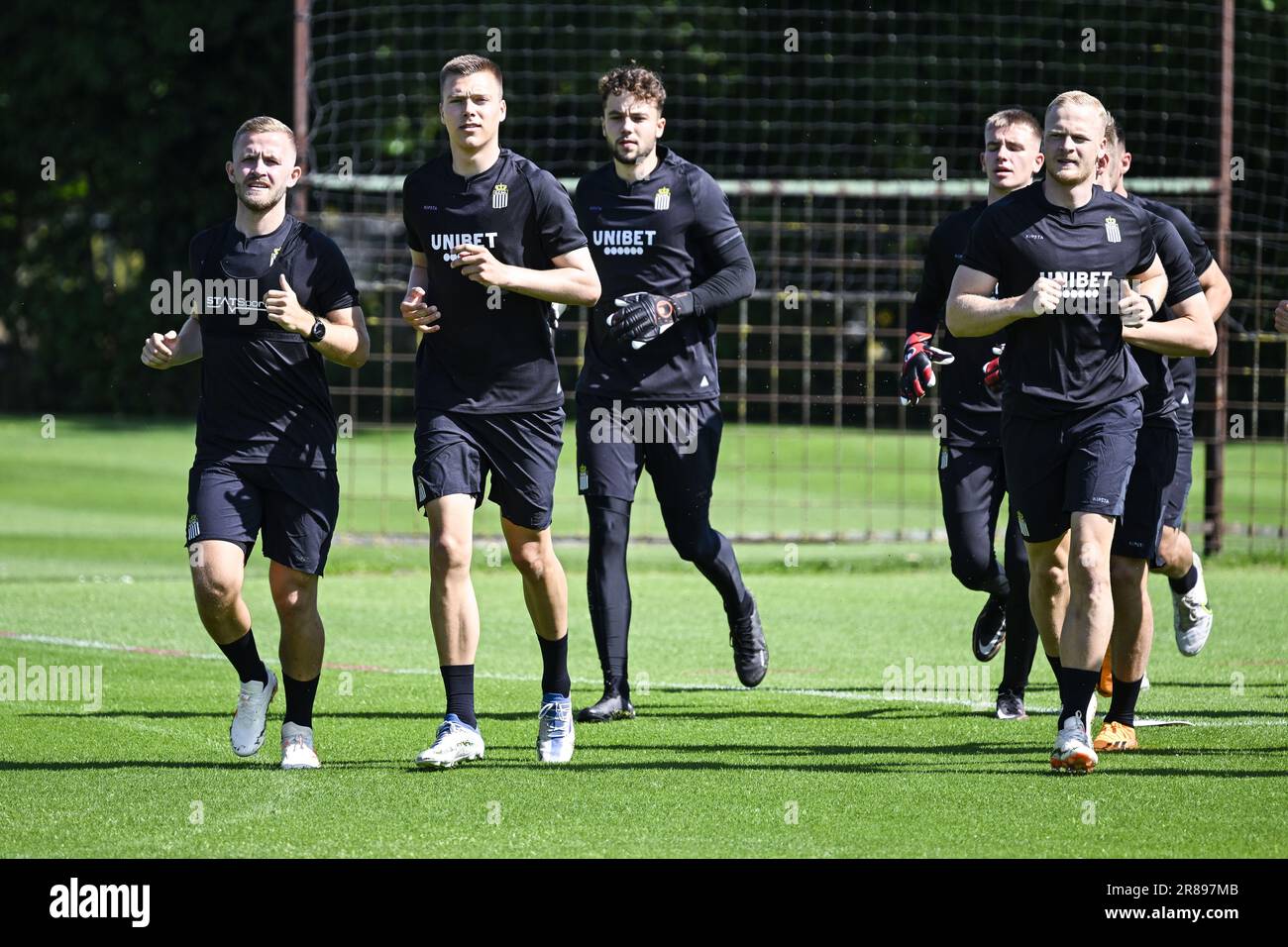 Charleroi's Jonas Bager, Charleroi's Daan Heymans and Charleroi's Jules Van Cleemput pictured in ...