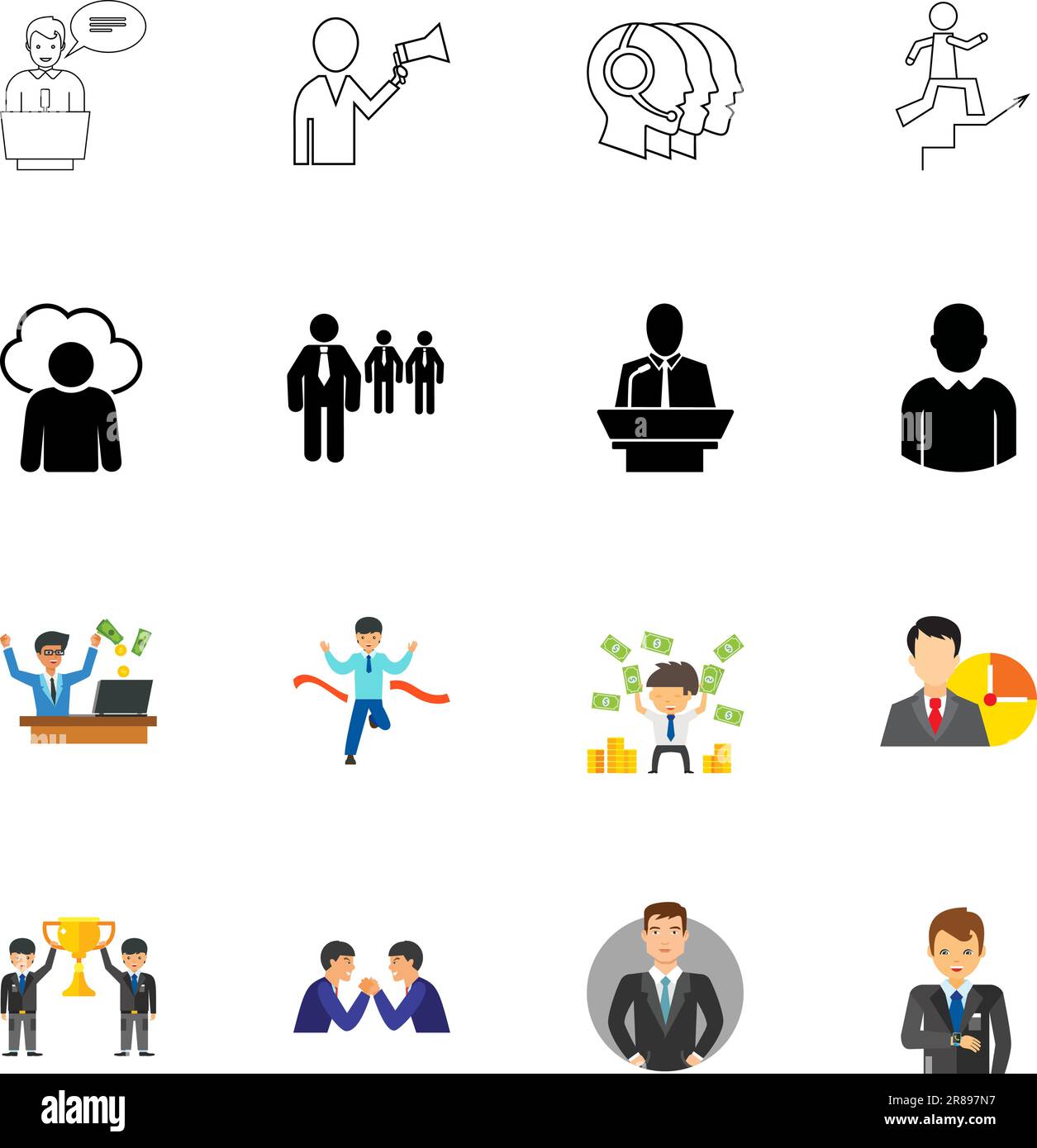 Management icon set Stock Vector Image & Art - Alamy