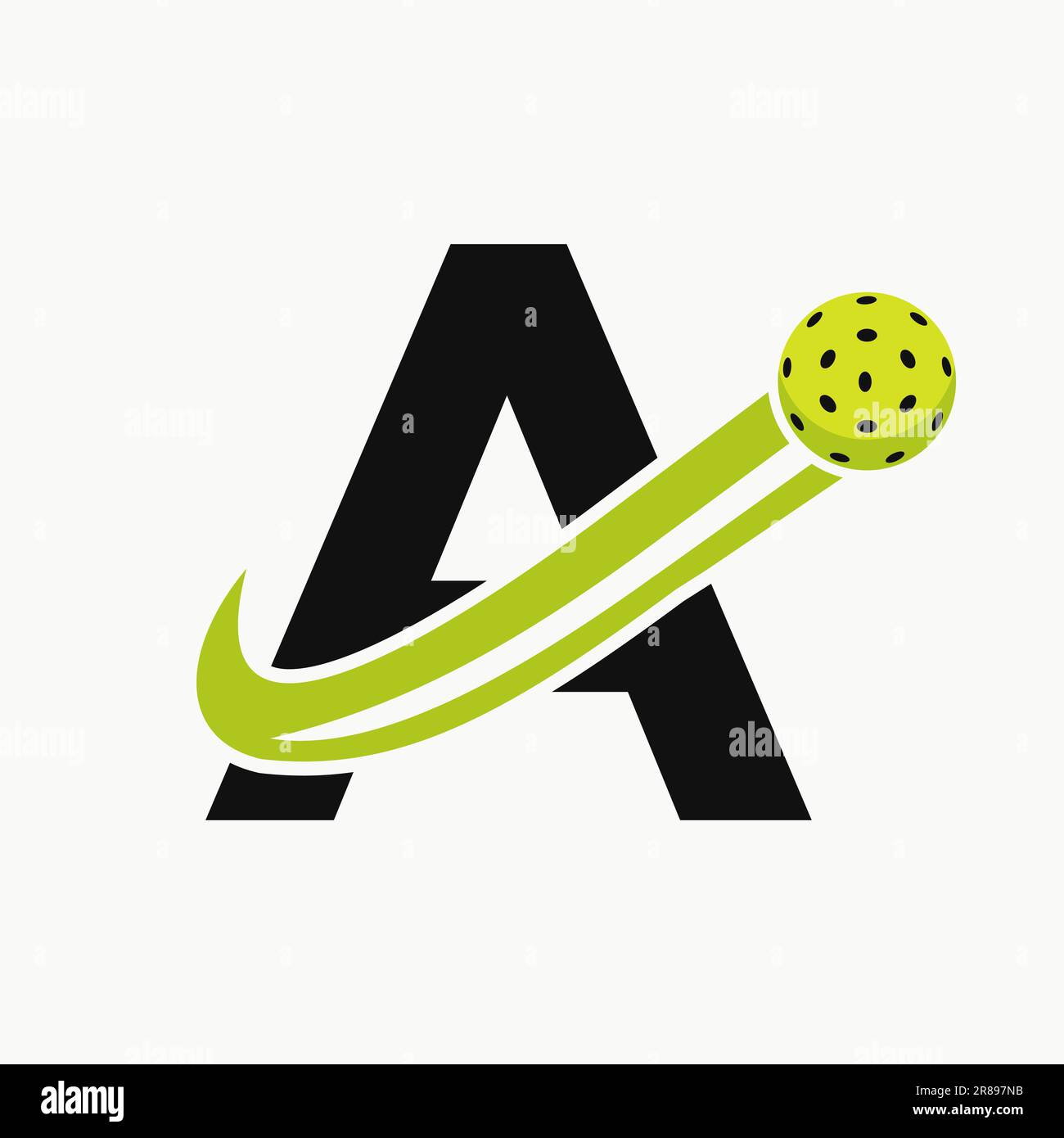 Letter A Pickleball Logo Concept With Moving Pickle Ball Symbol. Pickle ...