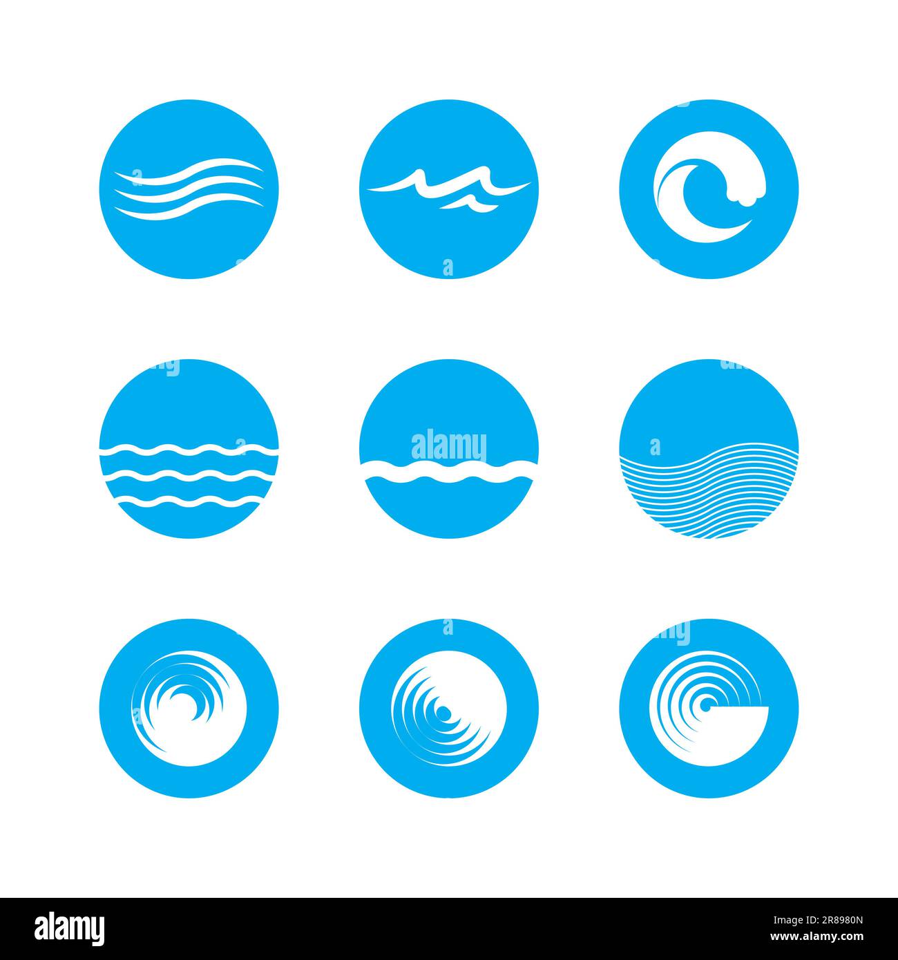 Stylized waves set hi-res stock photography and images - Alamy